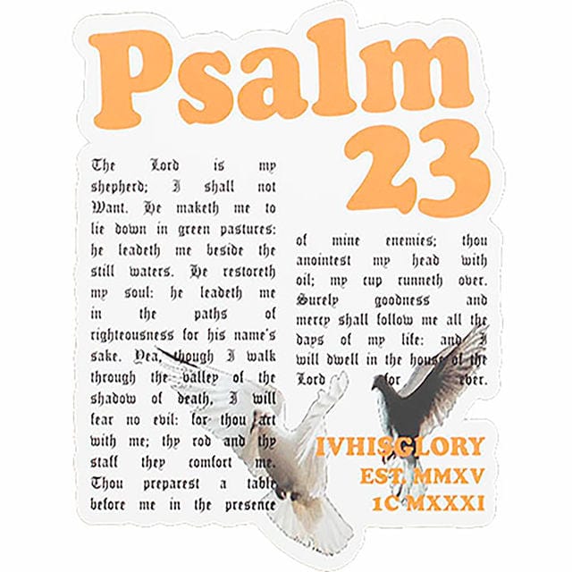 Psalm 23 Sticker – IV His Glory Clothing
